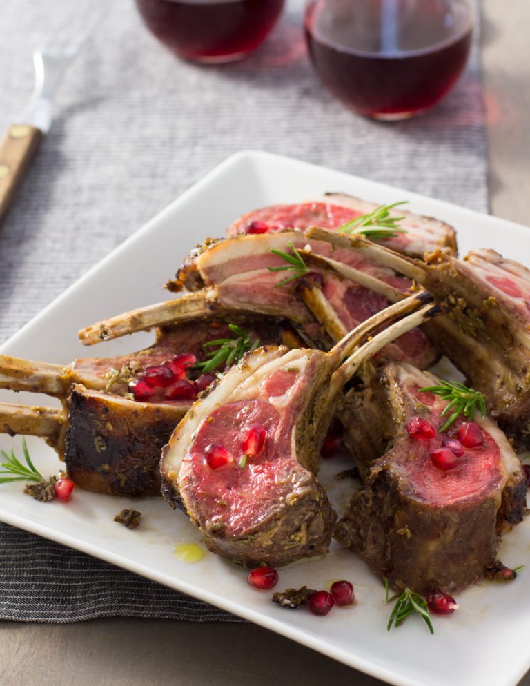 Pomegranate Rack of Lamb with Garlic and Rosemary / Jill Silverman Hough
